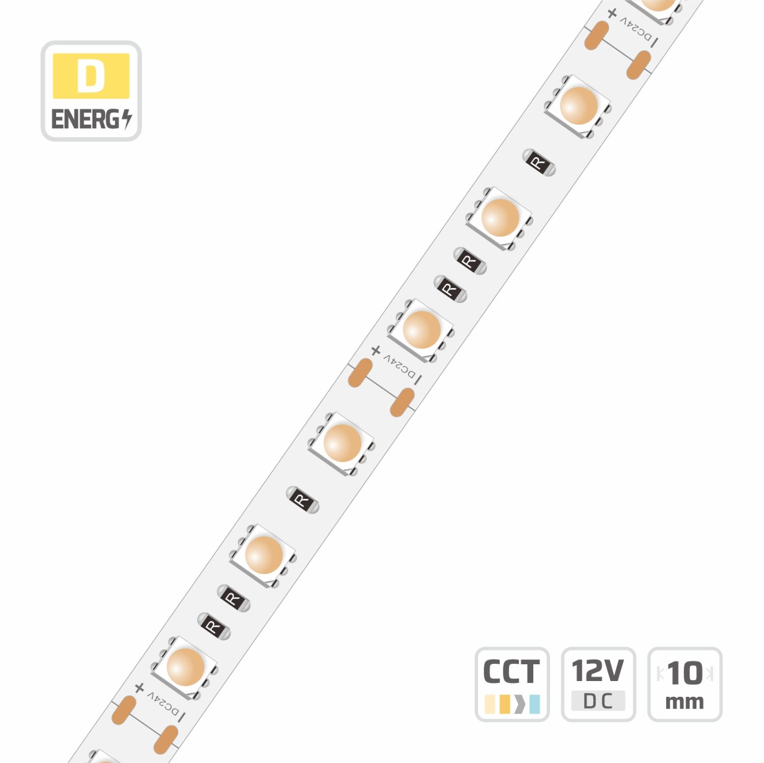 10mm | 12V | 60LEDs | 11.5W | 100cut | #30°WL Lenses LED Strip Light ...