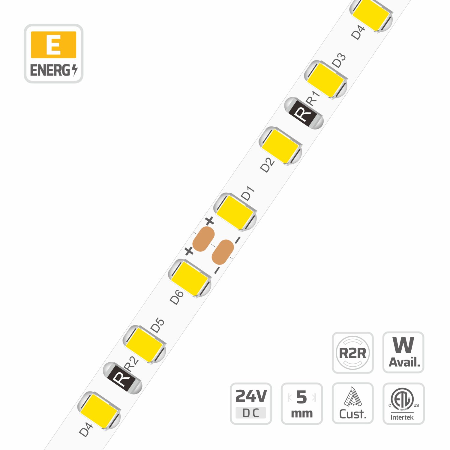 Bande LED monobloc de 5 mm de diamètre | Enroulable sur bobine